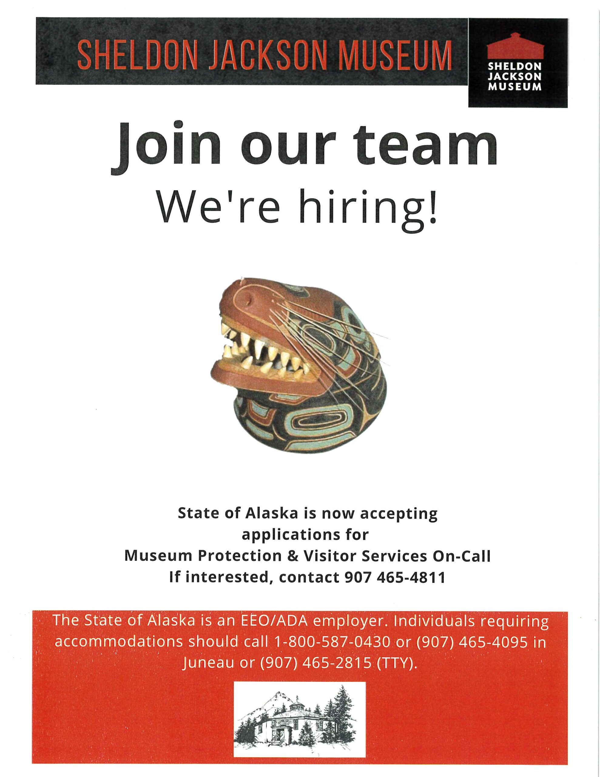 The Sheldon Jackson Museum is Hiring – Friends of Sheldon Jackson Museum